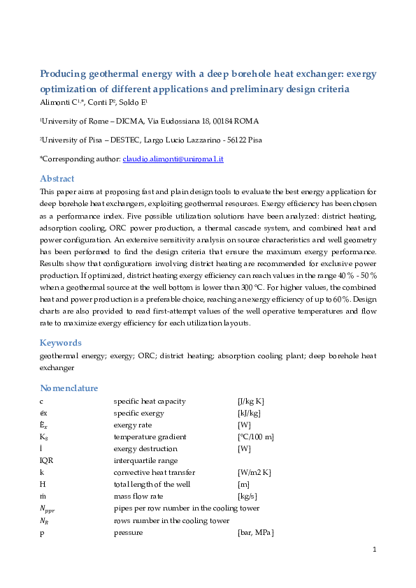 (PDF) Producing geothermal energy with a deep borehole heat exchanger ...