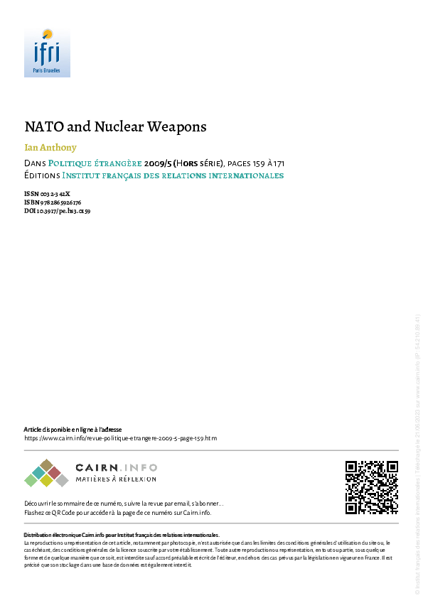 (PDF) NATO and Nuclear Weapons