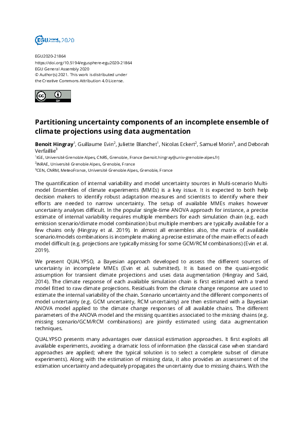 (PDF) Partitioning Uncertainty Components of an Incomplete Ensemble of Climate Projections Using ...