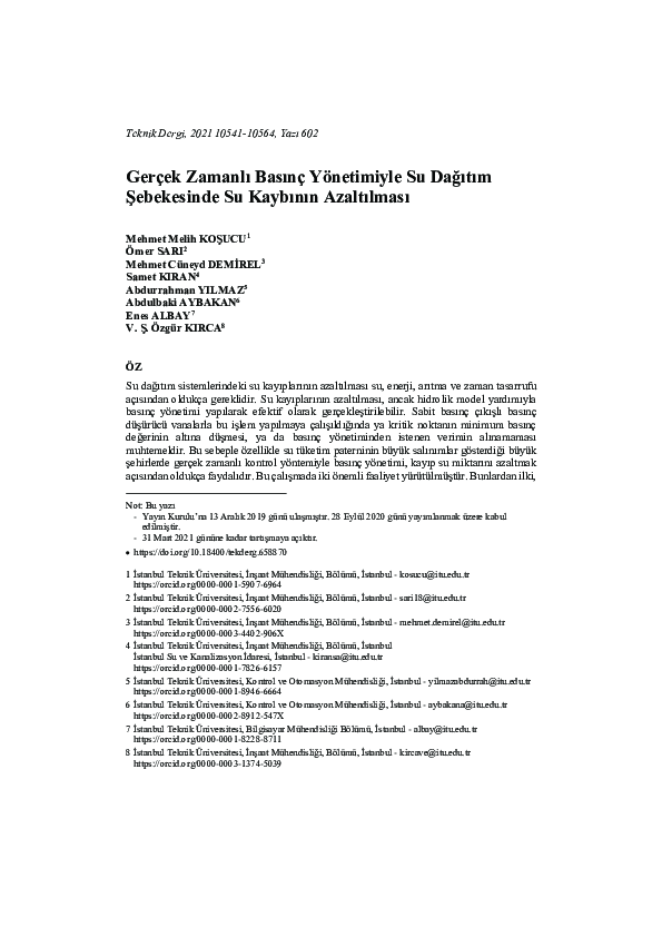 Pdf Water Leakage Reduction In The Water Distribution Network With Real Time Pressure Management