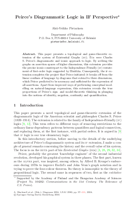 (PDF) Peirce’s Diagrammatic Logic in IF Perspective