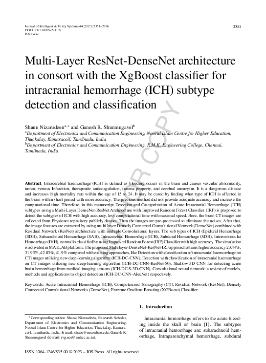Pdf Multi Layer Resnet Densenet Architecture In Consort With The Xgboost Classifier For