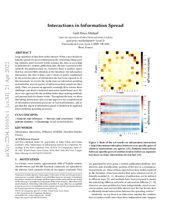 (PDF) Interactions in Information Spread