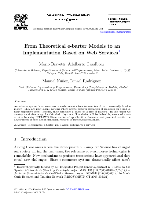 (PDF) From Theoretical e-barter Models to an Implementation Based on ...