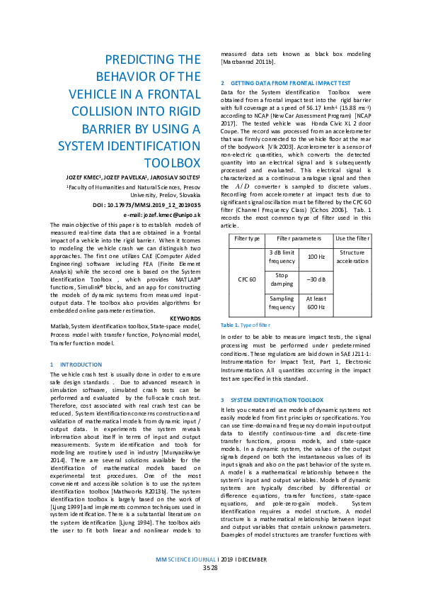 (PDF) Predicting the Behavior of the Vehicle in a Frontal Collision Into Rigid Barrier by Using ...
