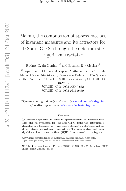 (PDF) Making the Computation of Approximations of Invariant Measures and Its Attractors for IFS ...