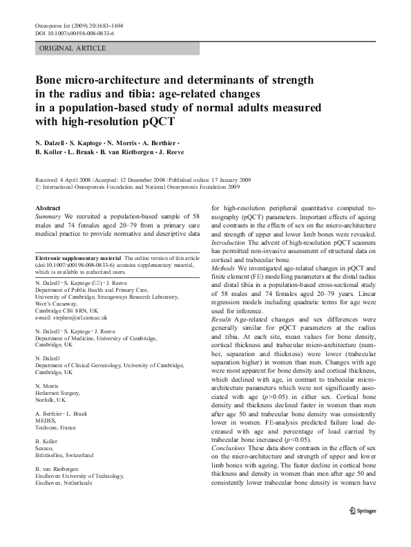 (PDF) Bone micro-architecture and determinants of strength in the ...