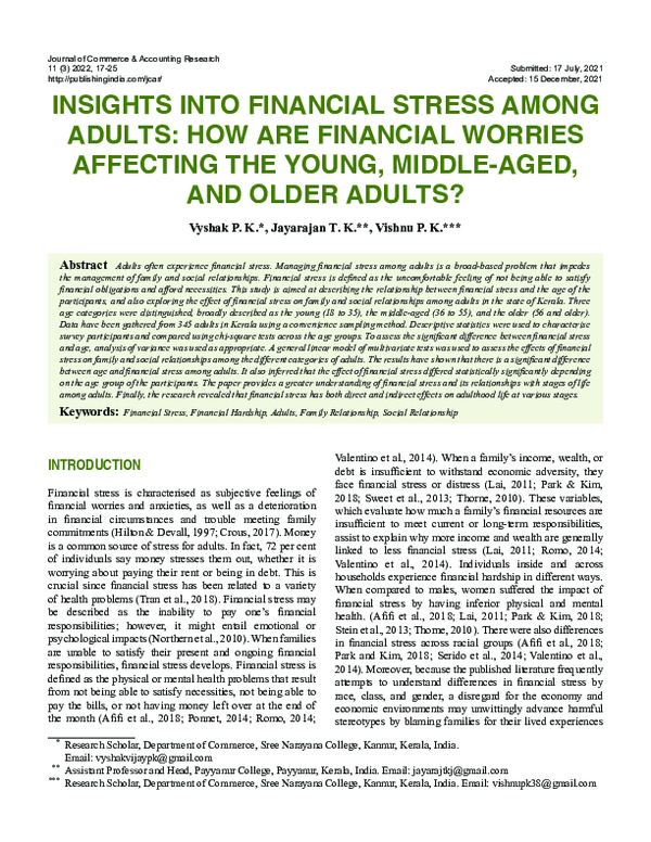 (PDF) Insights into Financial Stress among Adults: How are Financial ...