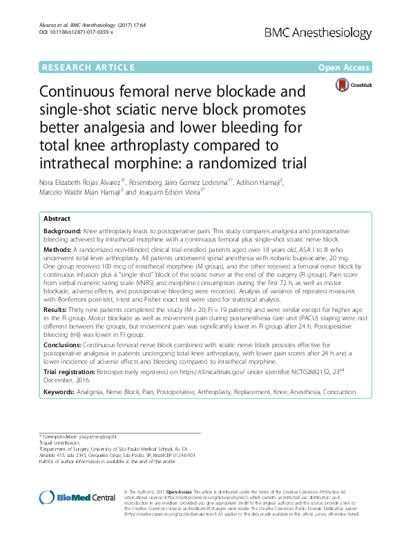 (PDF) Continuous femoral nerve blockade and single-shot sciatic nerve ...