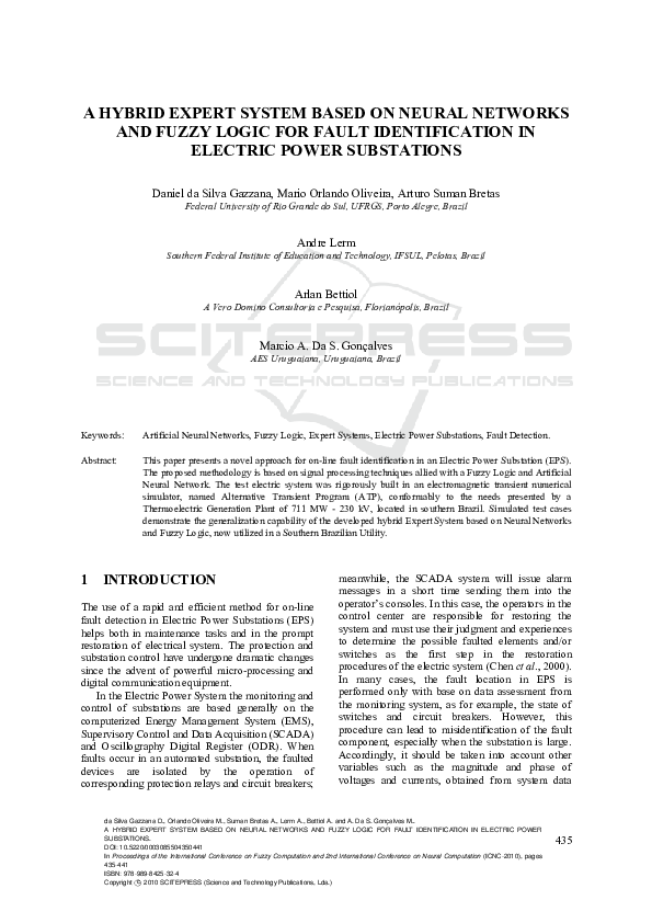 (PDF) A Hybrid Expert System Based on Neural Networks and Fuzzy Logic for Fault Identification ...