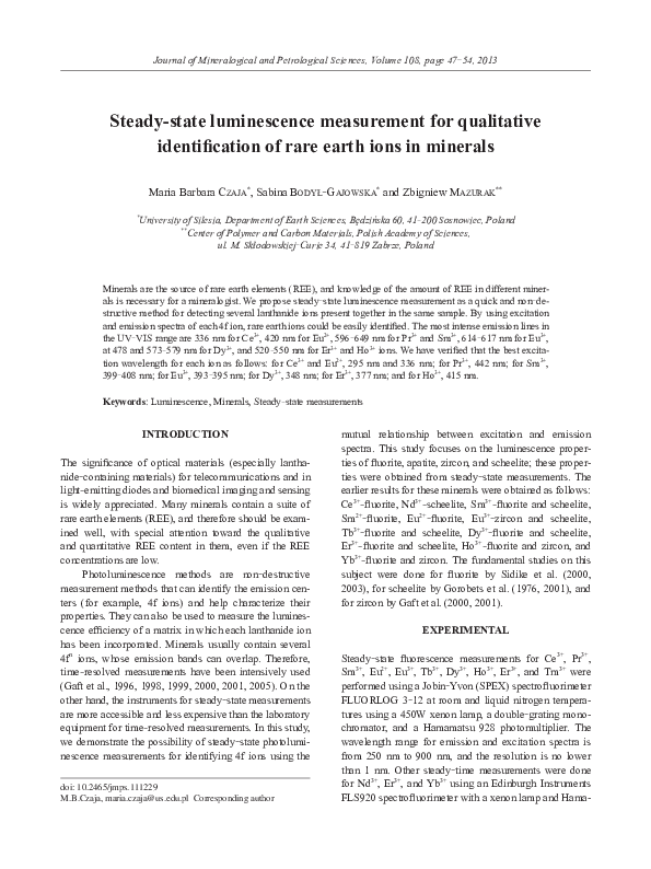 (PDF) Steady-state luminescence measurement for qualitative ...