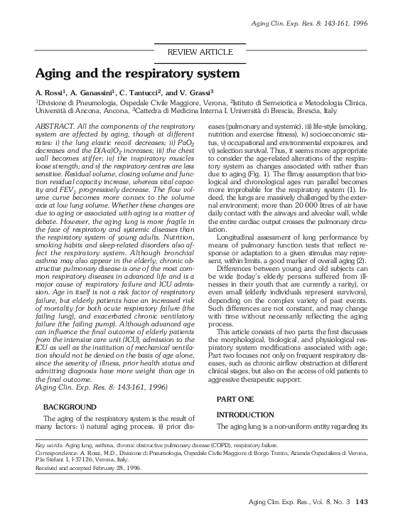 (PDF) Aging and the respiratory system