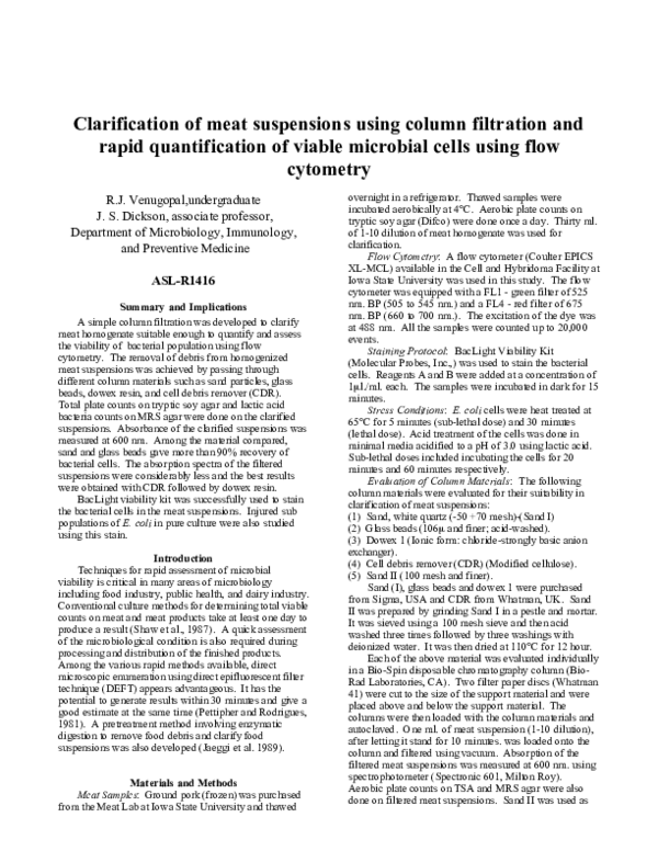 (PDF) Clarification of meat suspensions using column filtration and ...
