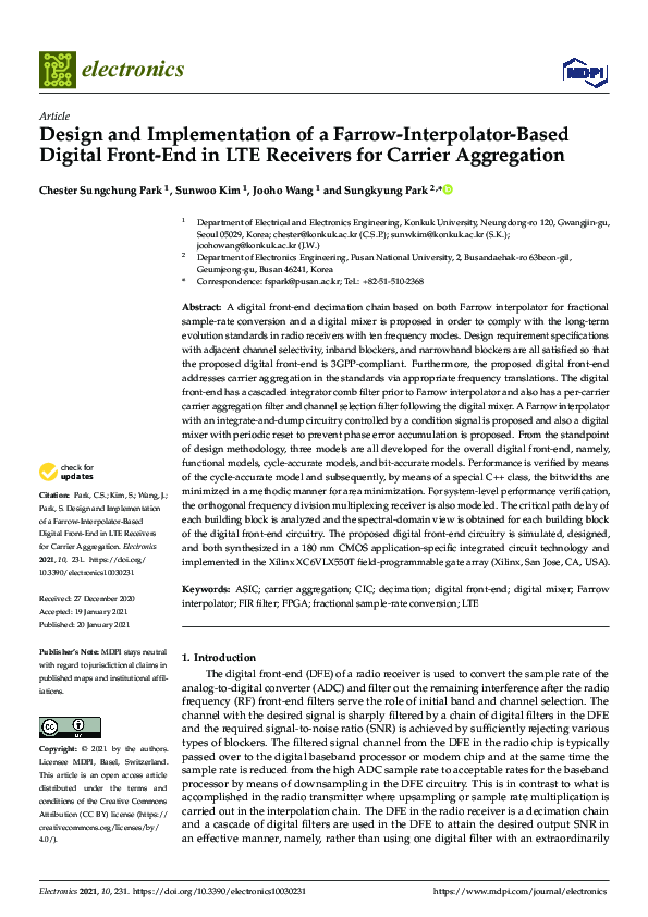 (PDF) Design and Implementation of a Farrow-Interpolator-Based Digital Front-End in LTE ...