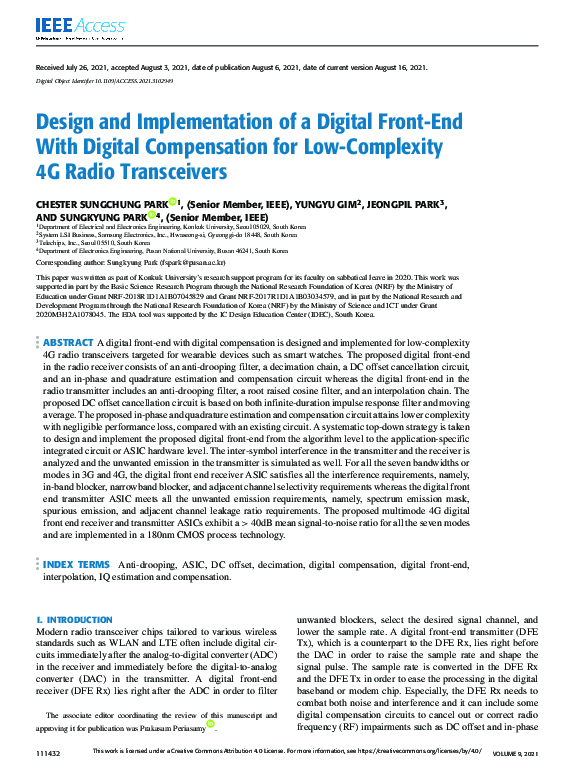 (PDF) Design and Implementation of a Digital Front-End With Digital Compensation for Low ...