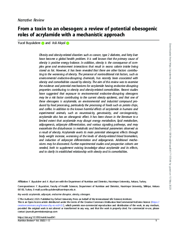 (PDF) From a toxin to an obesogen: a review of potential obesogenic ...