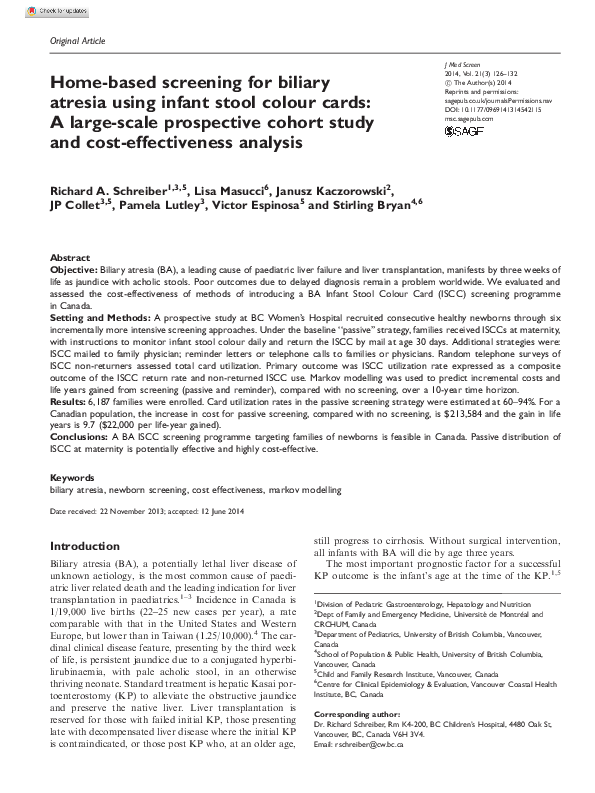 (PDF) Home-based screening for biliary atresia using infant stool ...