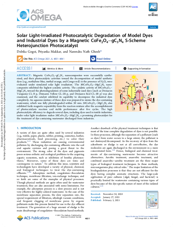 (PDF) Solar Light-Irradiated Photocatalytic Degradation of Model Dyes ...