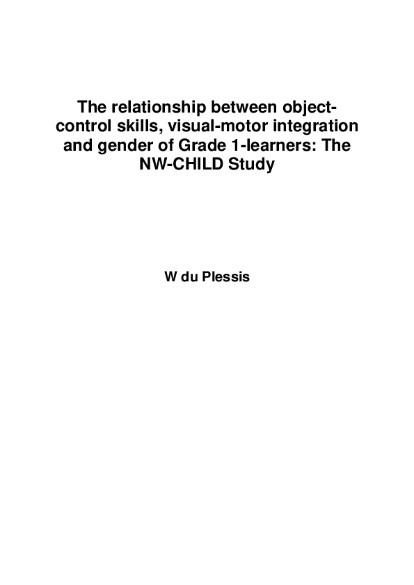 (PDF) The relationship between object-control skills, visual-motor ...
