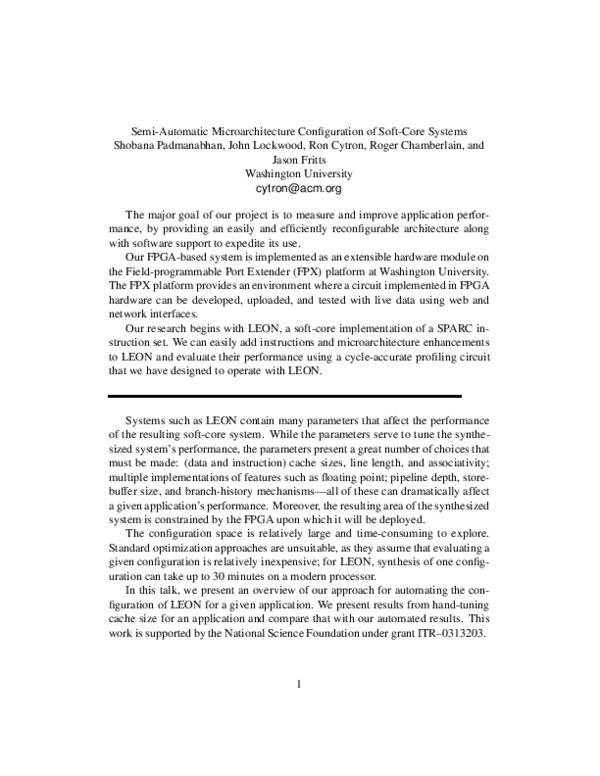 (PDF) Semi-Automated Microarchitecture Optimization