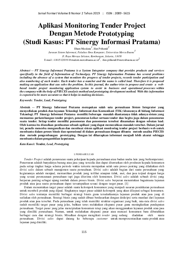 (PDF) Aplikasi Monitoring Tender Project Dengan Metode Prototyping ...