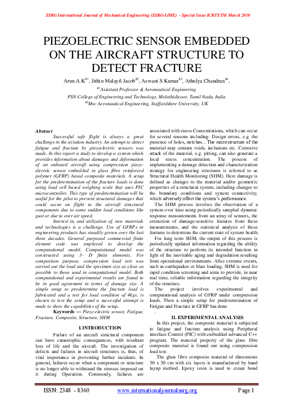 (PDF) PIEZOELECTRIC SENSOR EMBEDDED ON THE AIRCRAFT STRUCTURE TO DETECT FRACTURE