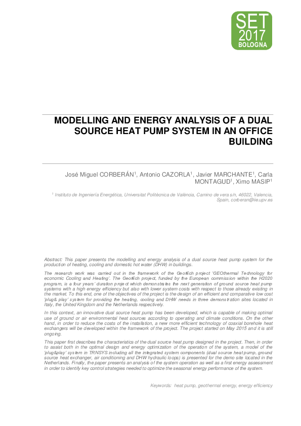 (PDF) Modelling and energy analysis of a dual source heat pump system ...