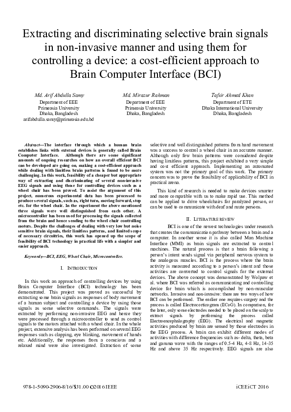 (PDF) Extracting and discriminating selective brain signals in non-invasive manner and using ...