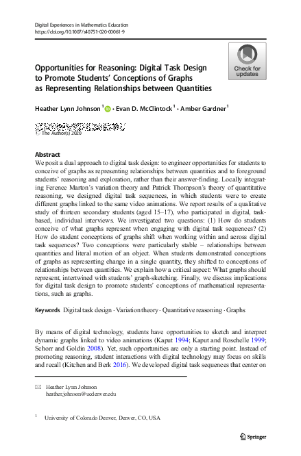 (PDF) Opportunities for Reasoning: Digital Task Design to Promote Students’ Conceptions of ...