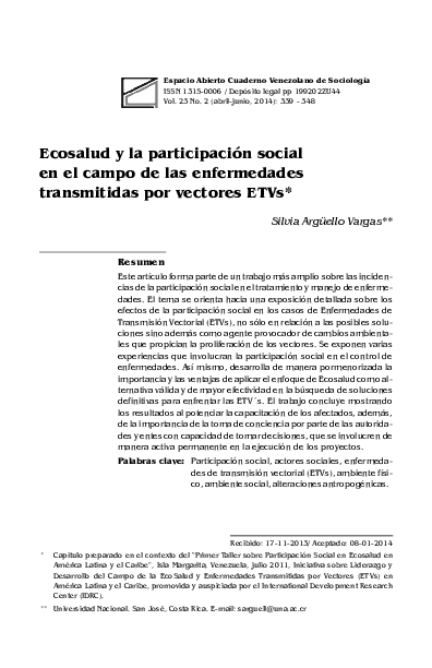 (PDF) Ecosalud y la participación social en el campo de las ...