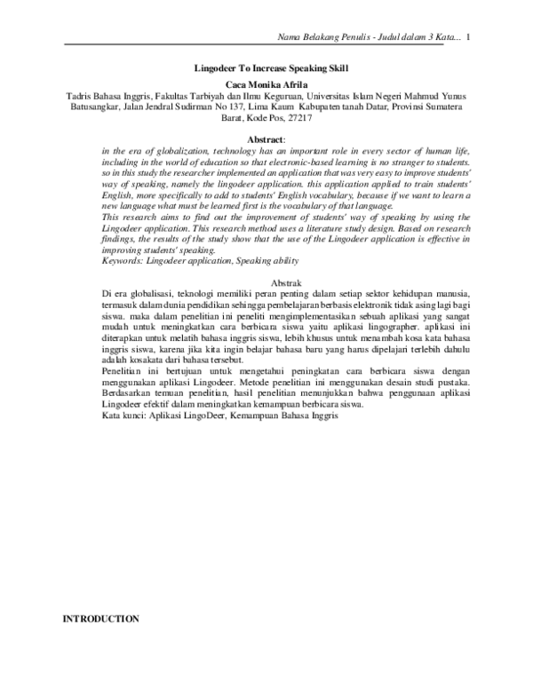 (PDF) Lingodeer To Increase Speaking Skill