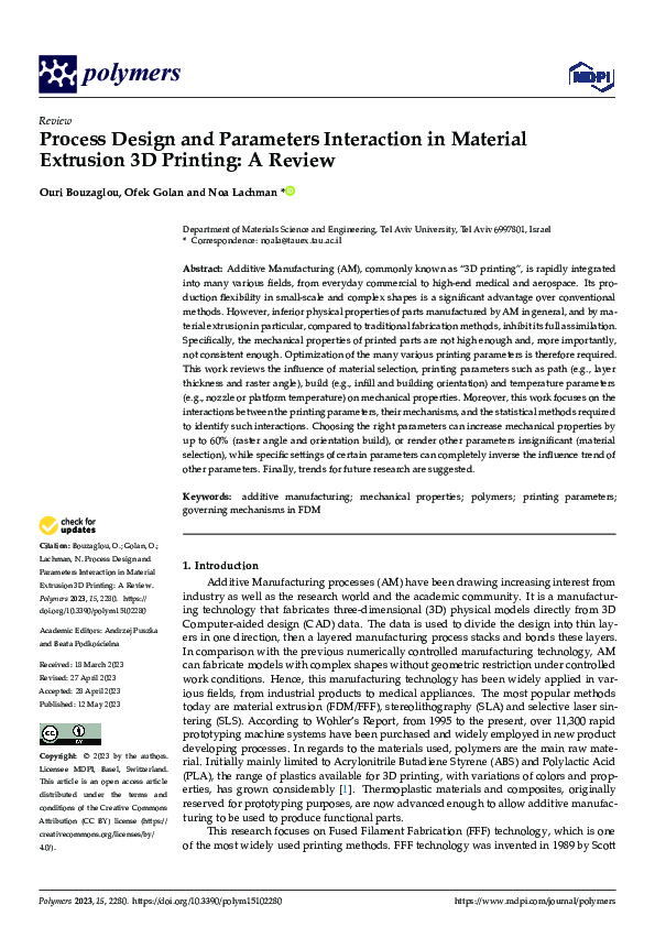 (PDF) Process Design and Parameters Interaction in Material Extrusion 3D Printing: A Review