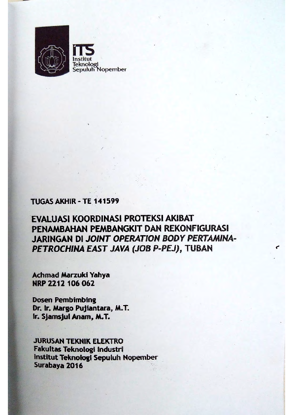 (PDF) Evaluasi Koordinasi Proteksi Akibat Penambahan Pembangkit Dan ...