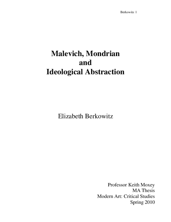 (PDF) Malevich, Mondrian and Ideological Abstraction (MA Thesis ...