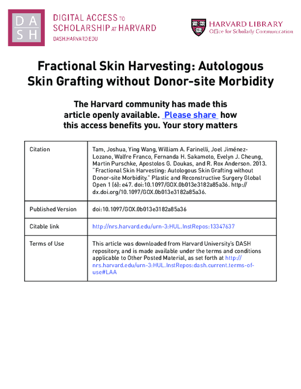 (PDF) Fractional Skin Harvesting | Joel Manuel Ancajima Jimenez ...
