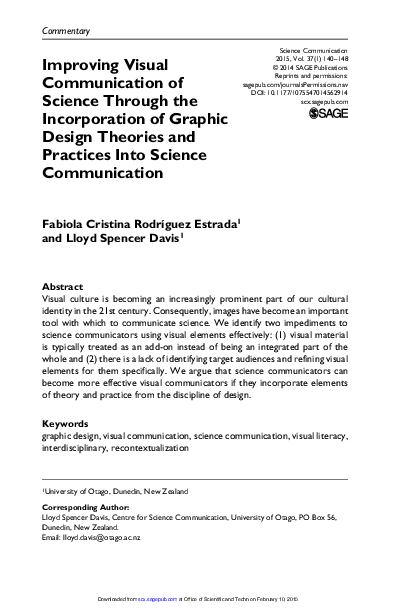 (PDF) Improving Visual Communication of Science Through the ...