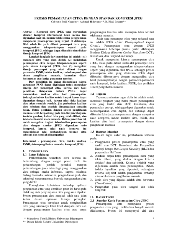 (PDF) Proses Pemampatan Citra Dengan Standar Kompresi JPEG