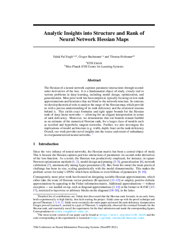 (PDF) Analytic Insights into Structure and Rank of Neural Network ...