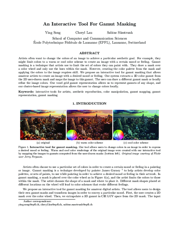 (PDF) An interactive tool for gamut masking