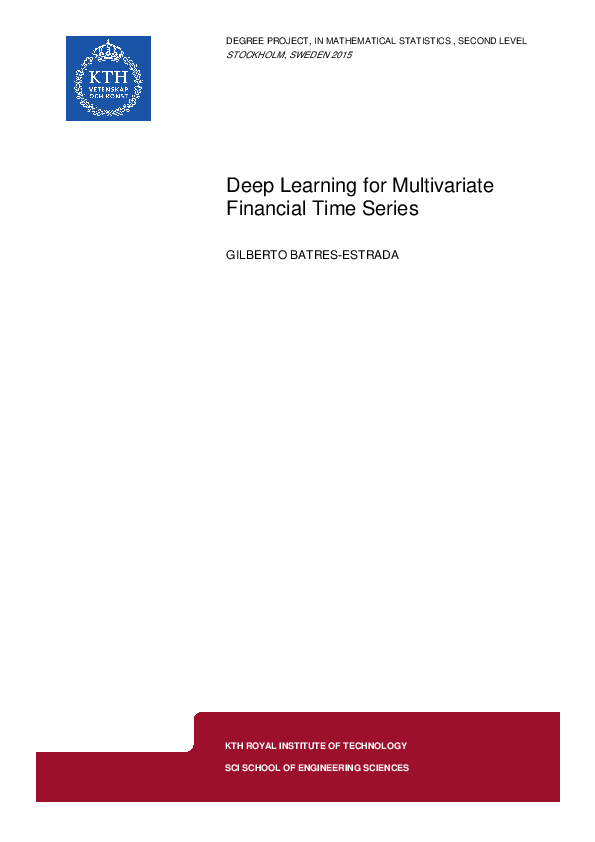 (PDF) Deep learning for multivariate financial time series