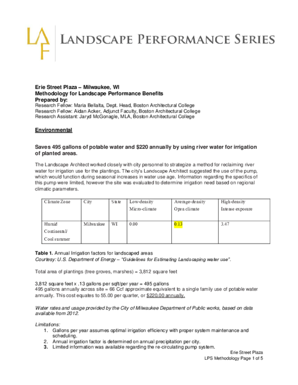 (PDF) Erie Street Plaza Methods