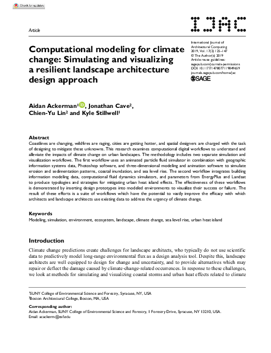 (PDF) Computational modeling for climate change: Simulating and visualizing a resilient ...