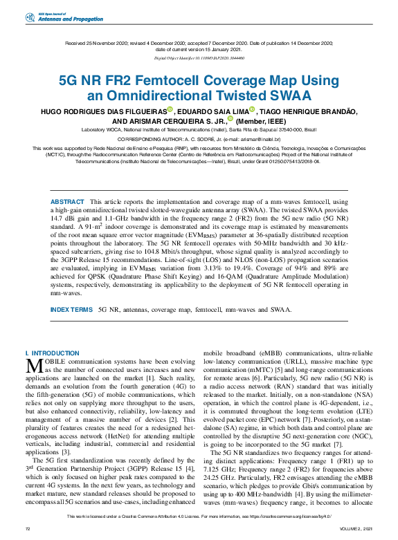 (PDF) 5G NR FR2 Femtocell Coverage Map Using an Omnidirectional Twisted ...