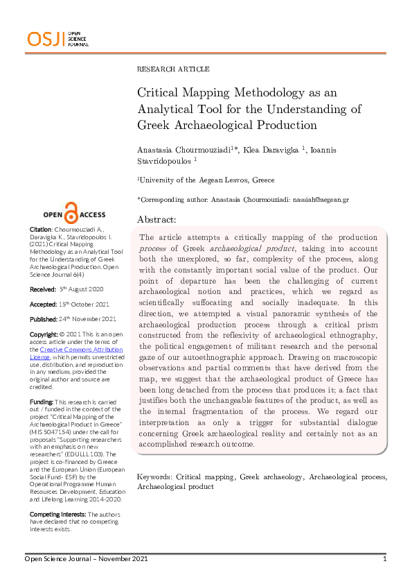 (PDF) Critical Mapping Methodology as an Analytical Tool for the Understanding of Greek ...