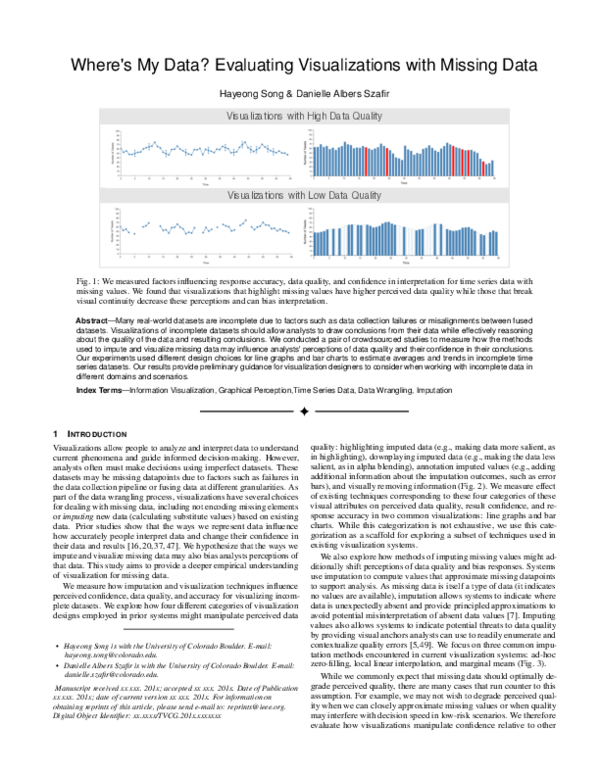 (PDF) Where's My Data? Evaluating Visualizations with Missing Data