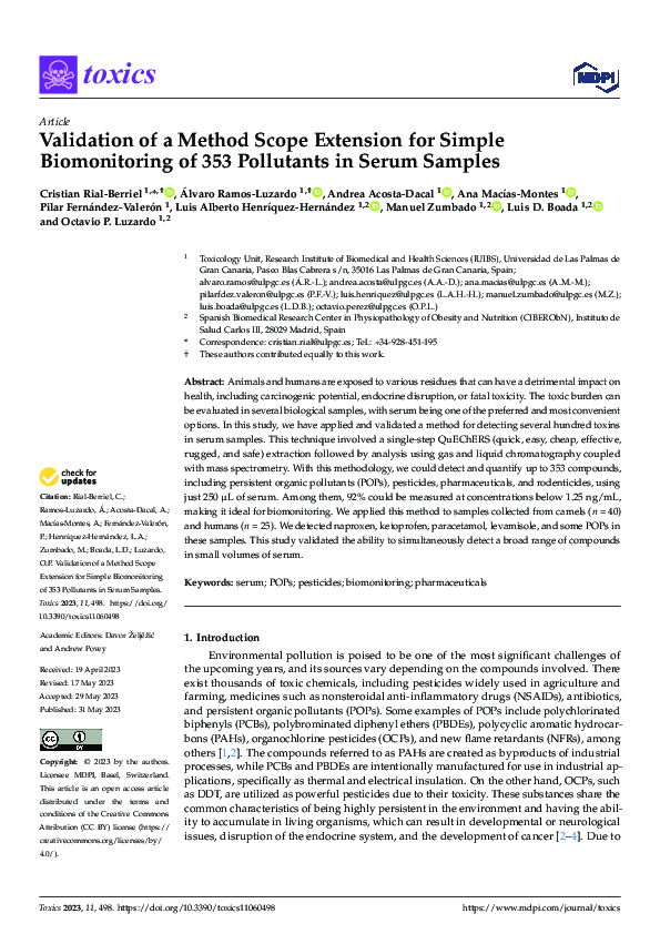(PDF) Validation of a Method Scope Extension for Simple Biomonitoring ...