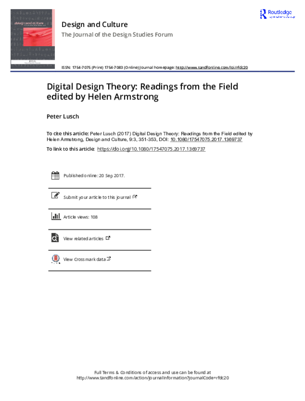 (PDF) Digital Design Theory: Readings from the Field edited by Helen ...