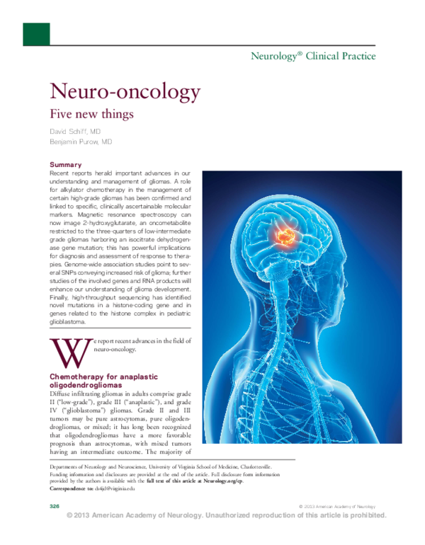 (PDF) Neuro-oncology: Five new things