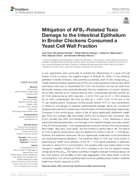 (PDF) Mitigation of AFB1-Related Toxic Damage to the Intestinal ...