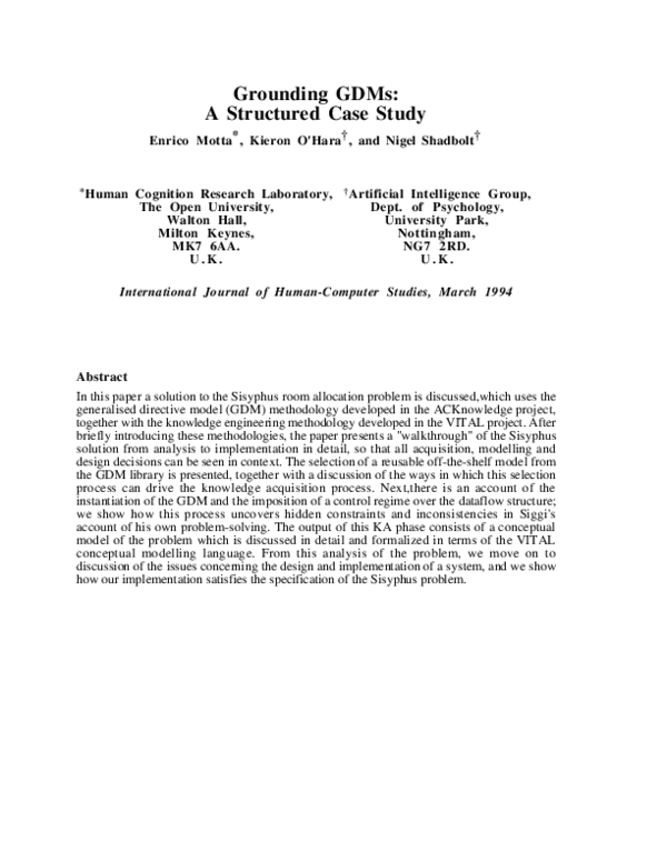 (PDF) Grounding GDMs: a structured case study